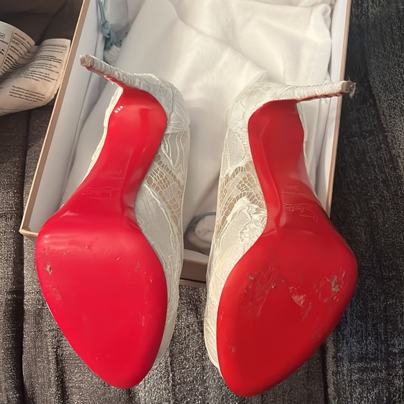 Christian Louboutin | Shoes | Very Lace Ivory Christian Louboutin 47 ...